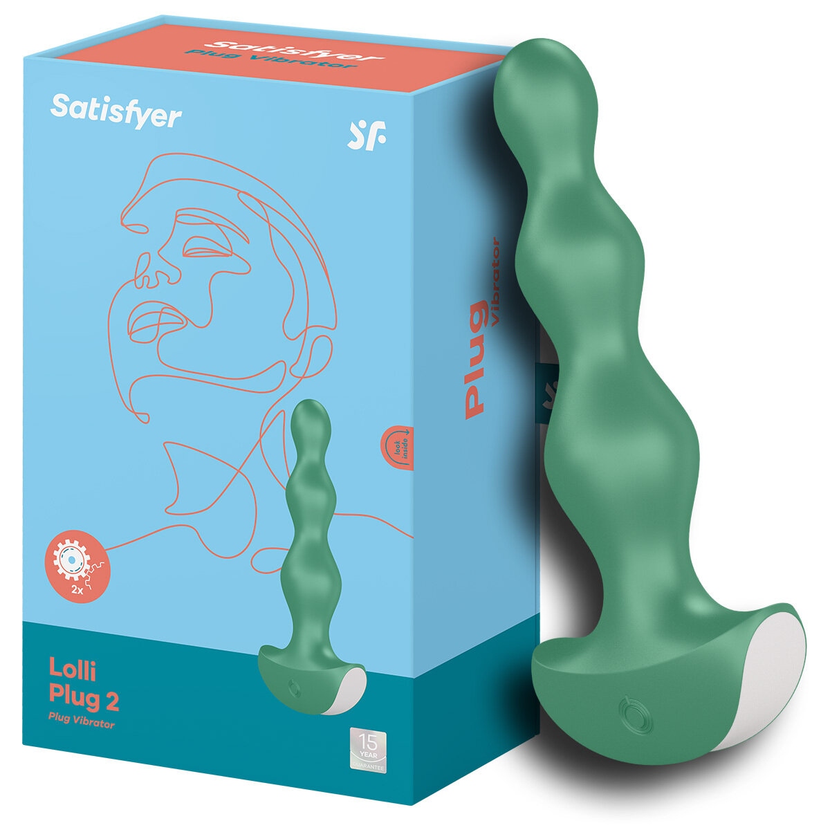 Satisfyer Анальная пробка с вибрацией Lolli Plug 2, 14.2 см, green