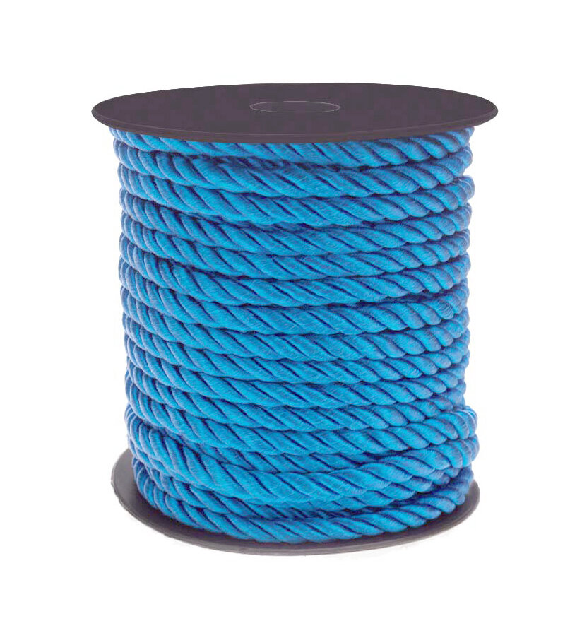 Шнур витой декоративный для рукоделия 5 мм, васильковый, 19 метров / Шнур крученый на бобине