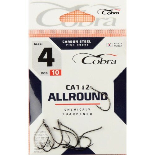 Крючки Cobra ALLROUND серые CA112 размер 004 10шт