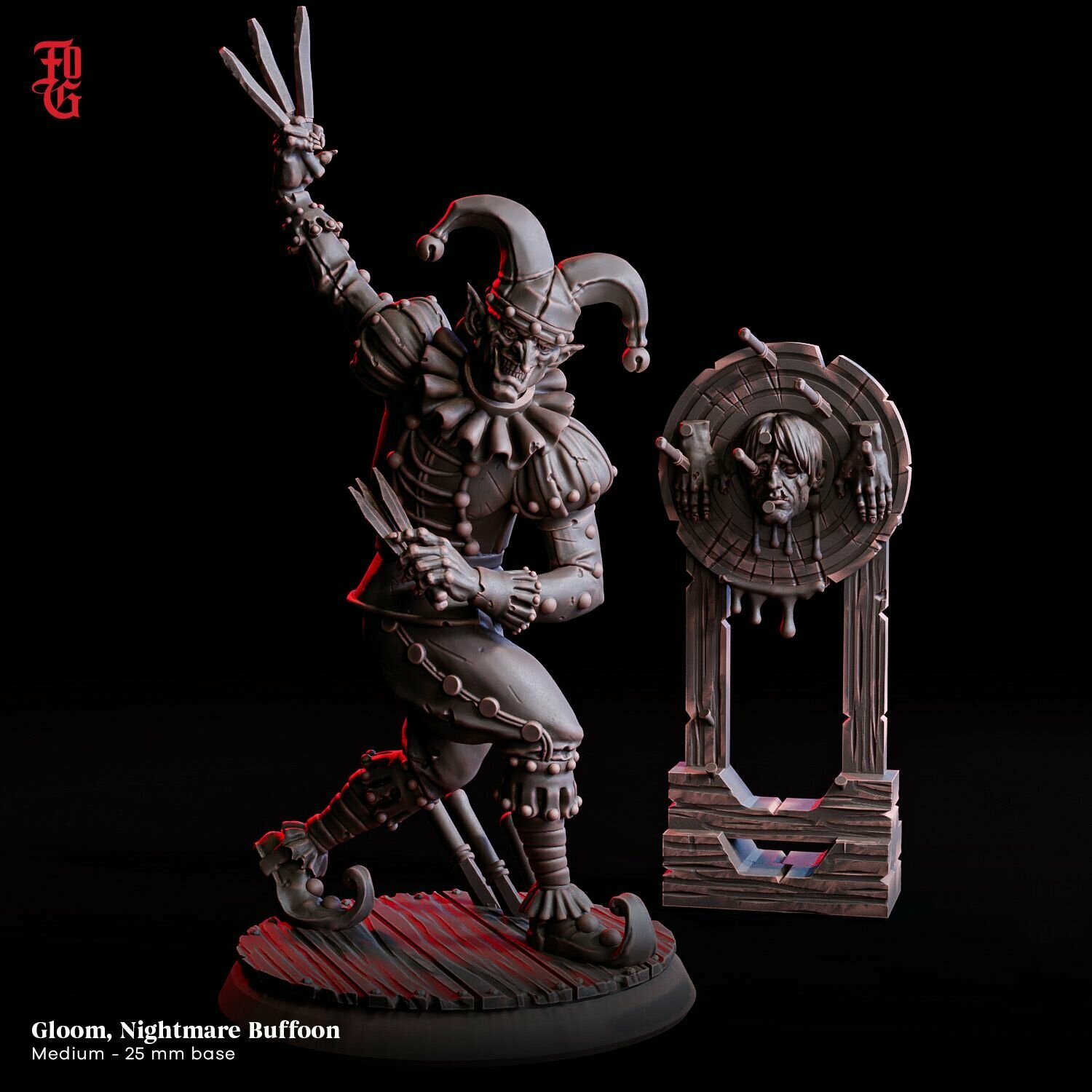 Миниатюра D&D 'Глум, кошмарный скоморох' масштаб 75 мм (DnD, Dungeons & Dragons, ДнД, Подземелья и Драконы, Pathfinder)