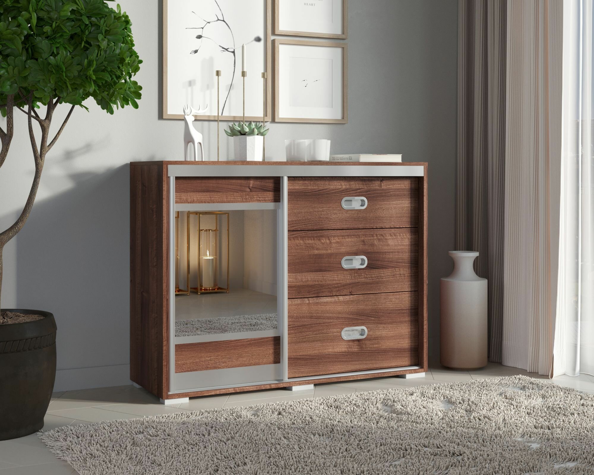 Комод для вещей "Рубин 2" 110х85х45, орех экко