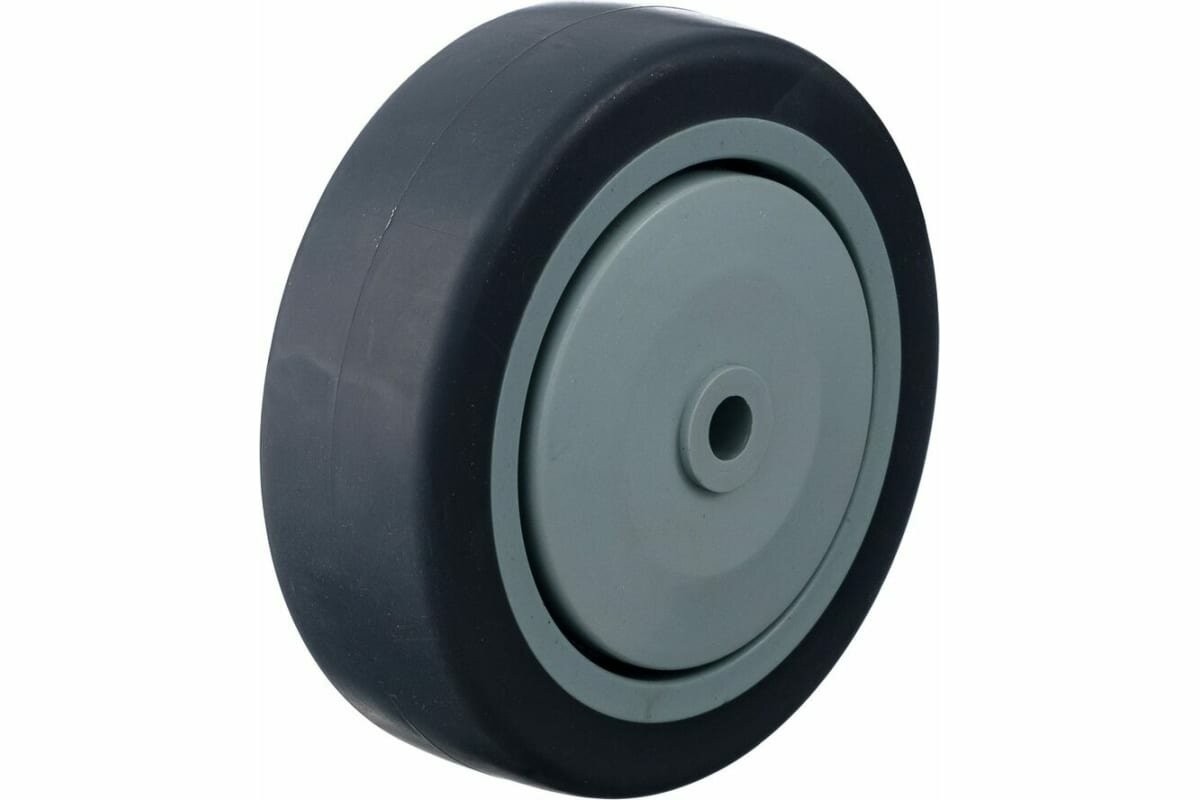 Стелла-техник Колесо под ось, диаметр 100мм, грузоподъемность 100кг, термопластичная серая резина, полипропилен N48100TPRSW