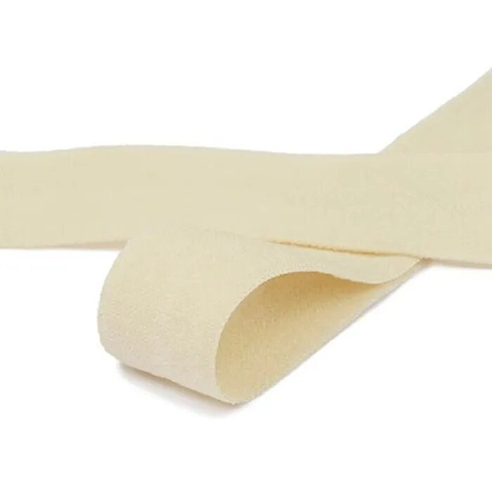 Резинка окантовочная трикотажная (бейка эластичная) матовая шир.15мм цв.307 св. бежевый упак. 50 м.