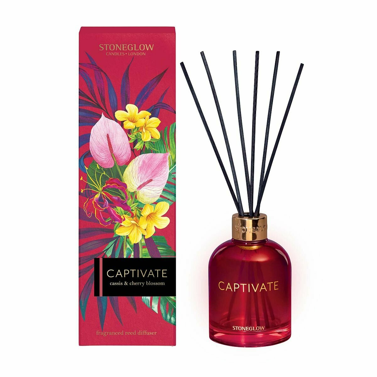 Черная смородина И цветы вишни - CASSIS & CHERRY BLOSSOM - Ароматический диффузор, аромадиффузор с палочками, парфюм для дома от STONEGLOW 150 мл