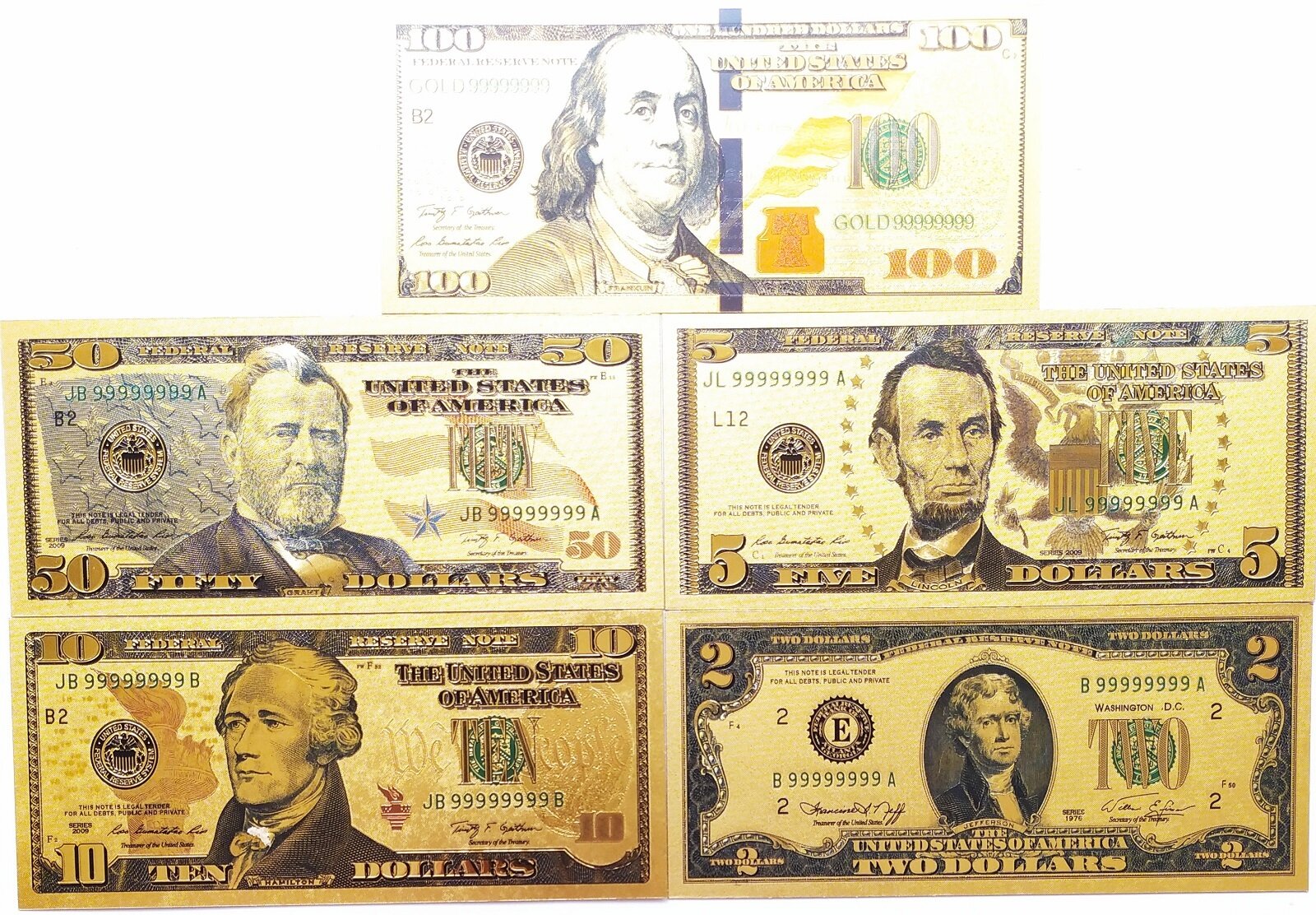 Доллары позолоченные сувенирные