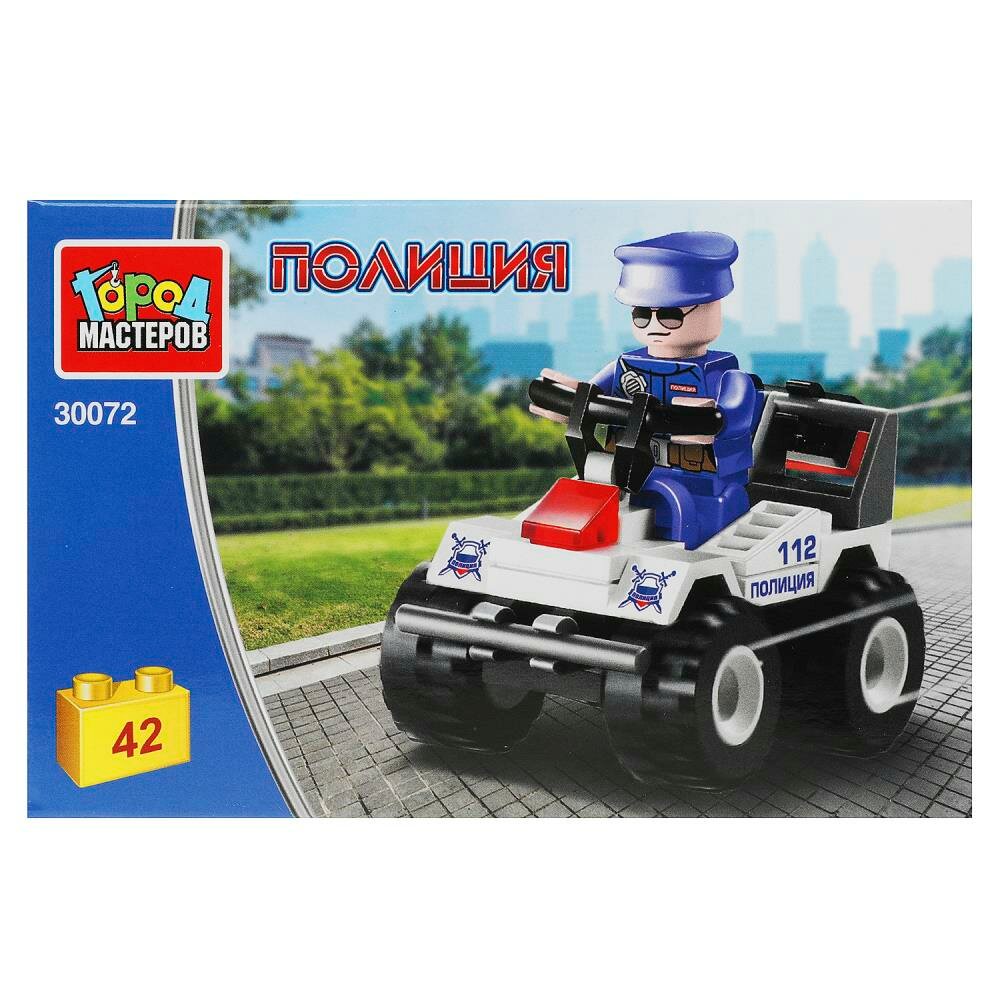 Конструктор Полицейский на квадроцикле, 42 дет. Город мастеров 30072-JS