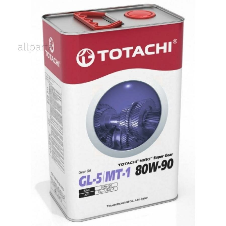 TOTACHI 60904 Масло трансмиссионное TOTACHI NIRO Super Gear GL-5/MT-1 80W-90 минеральное 4 л 60904