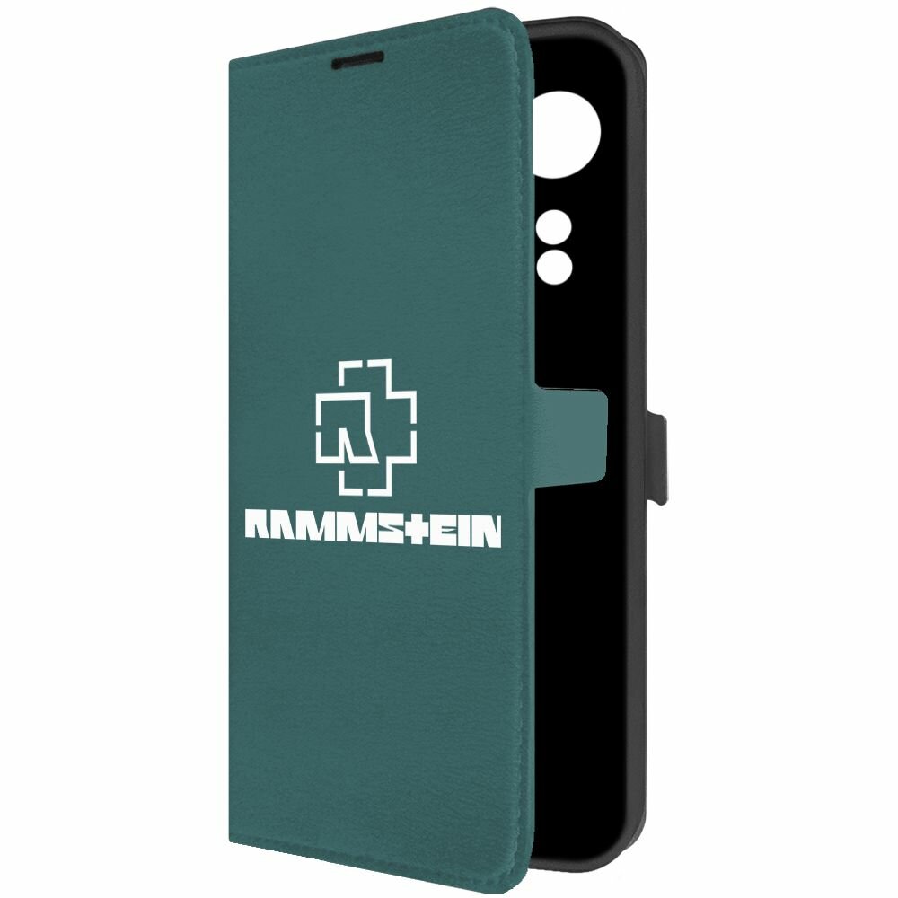 Чехол-книжка Krutoff Eco Book для Oppo A78 4G Rammstein (Рамштайн) (зелёный опал)