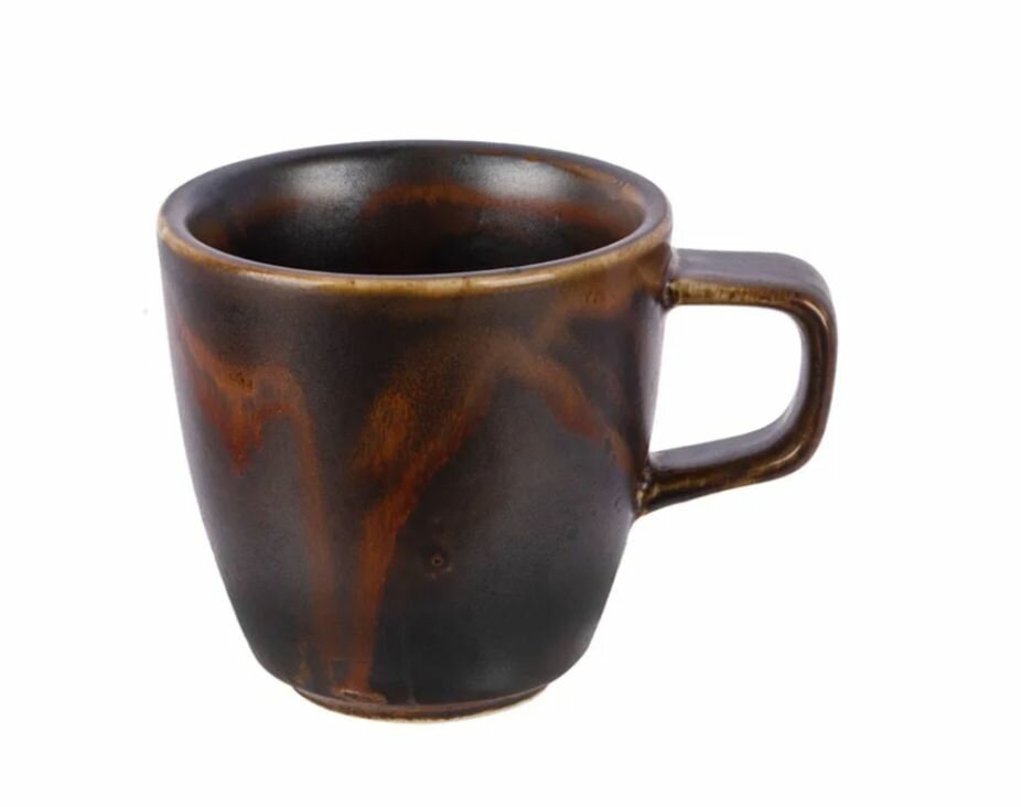 Чашка фарфоровая "Мак" 100мл кофейная медная