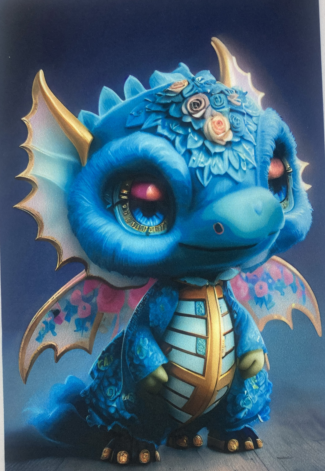 Нашивка на одежду/дракон-розы