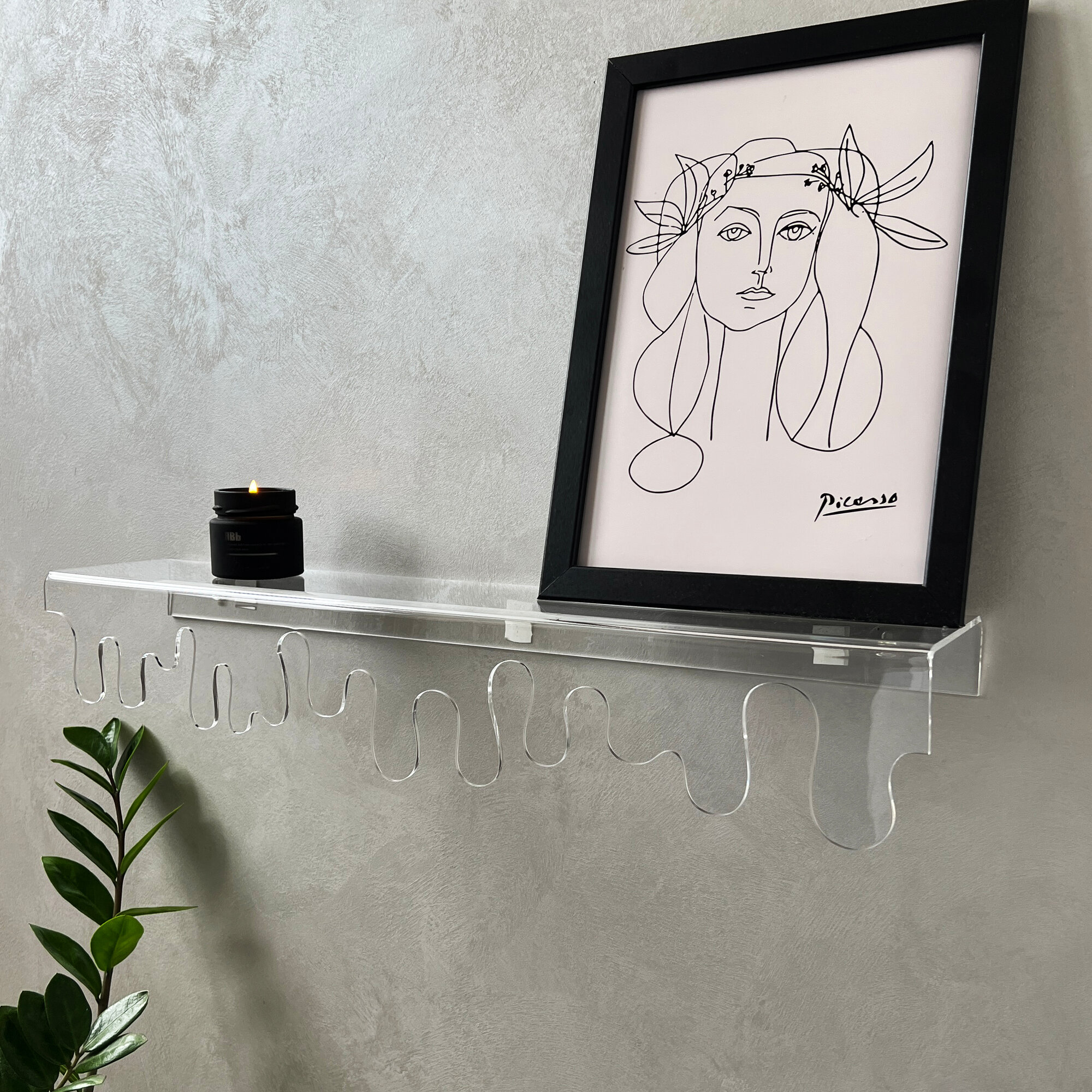 Полка прозрачная Drippy потекшая каплями