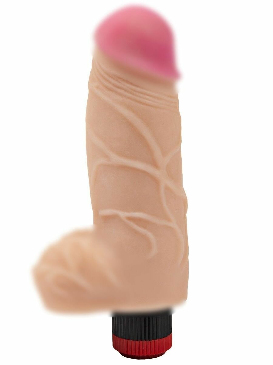 Вибратор-фаллоимитатор из киберкожи, телесный, реалистичный, 21.5см