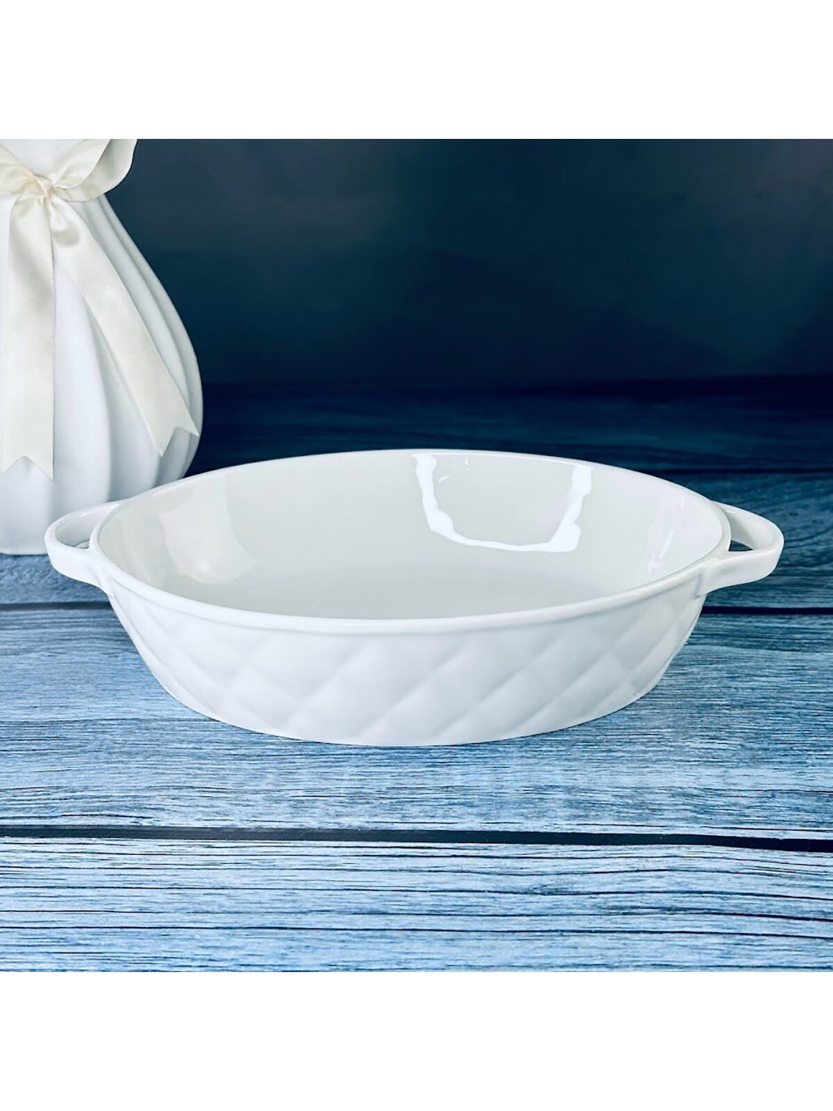 Форма для запекания Lenardi BIANCO, фарфор, 25,5 см