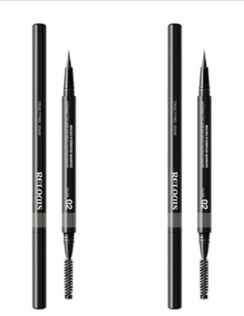 Фломастер для бровей Relouis Ультратонкий, тон 02 taupe, 2 шт