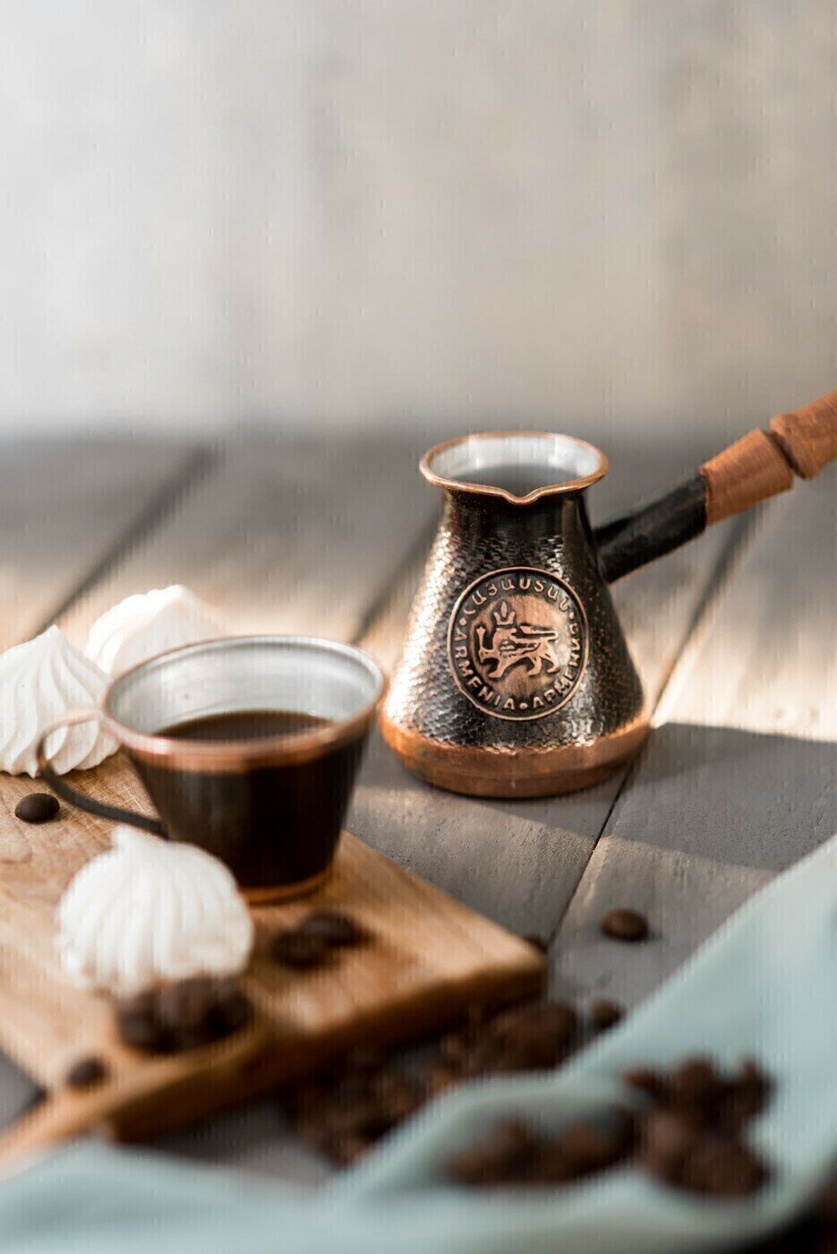 Турка (джезва / кофеварка) JAZVE медная 220 мл