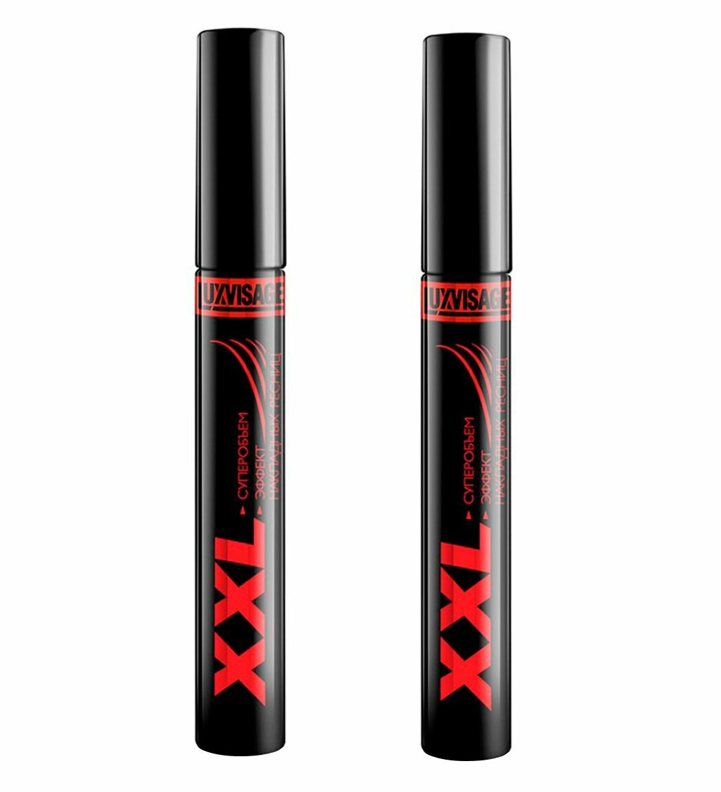 Тушь для ресниц Luxvisage XXL Эффект накладных ресниц, Суперобъем, 9 гр - 2 штуки
