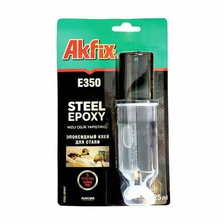 Двухкомпонентный быстроотвердевающий эпоксидный клей AKFIX E350 (Акфикс Е350) для металла, 25 мл.