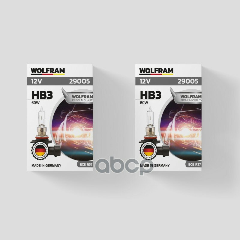 Лампа HB3 9005 60W P20d 12V WOLFRAM HALOGEN BULB 1 шт. картон 29005/1007040 1007040 WOLFRAM арт. 29005