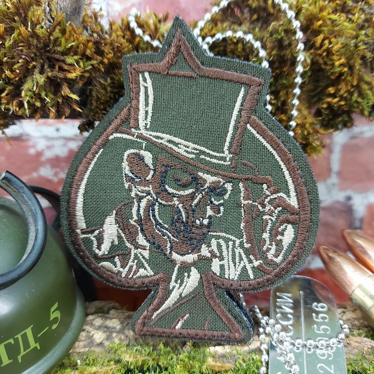 Нашивка-патч череп В цилиндре