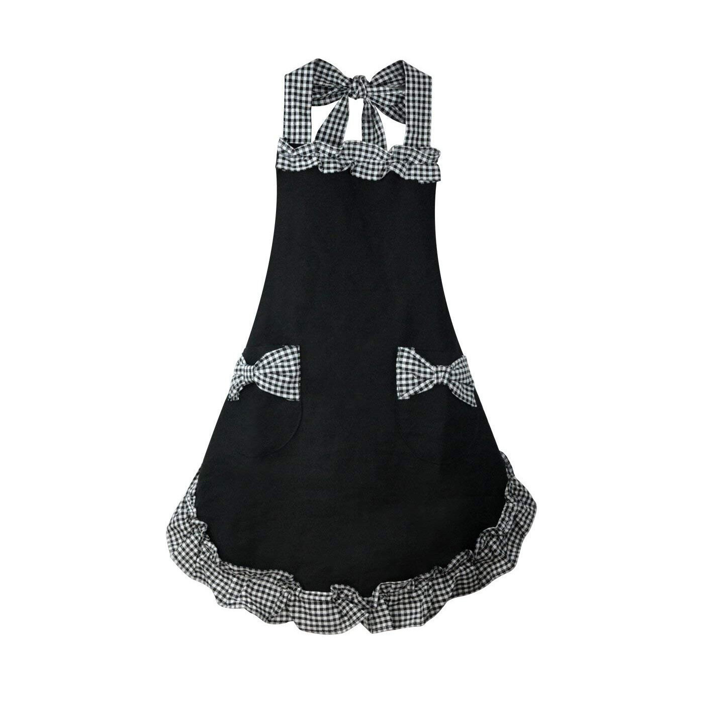 Фартук "Принцесса", полиэстер, кружевной, черный, 68 см x 80 см