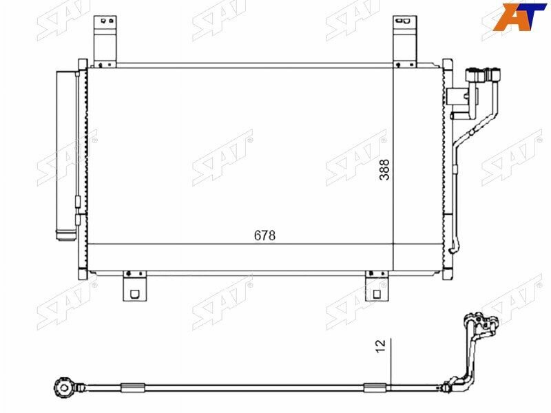 . SAT Радиатор кондиционера для Mazda Axela 13-19, CX-5 11-, Mazda3 13-19
