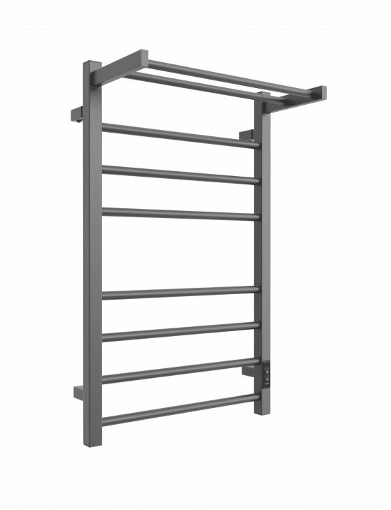 Полотенцесушитель двин Fs plaza neo 80/50 Электрический, диммер - блок управления на корпусе квадрат, Цвет - Графит, с кабелем