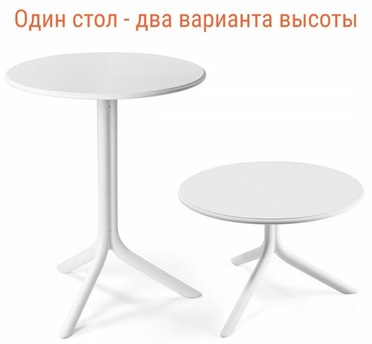 Стол обеденный Spritz + Spritz Mini Nardi белый, пластик, круглая столешница, ножки