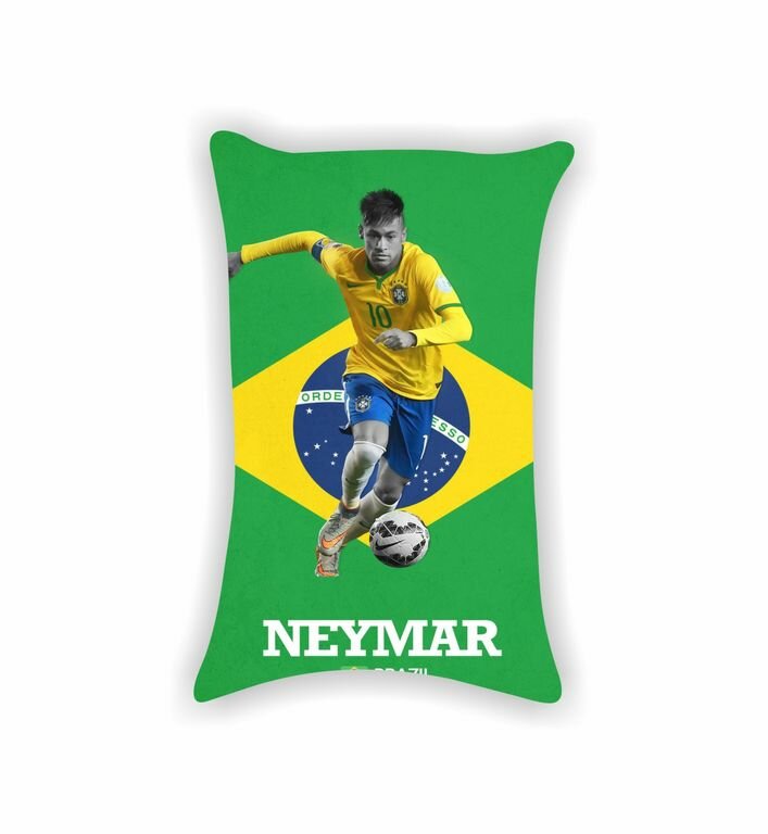 Подушка Неймар да Силва Сантос Жуниор, Neymar da Silva Santos Junior №8, картинка с одной стороны