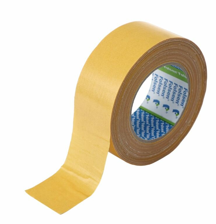 Клейкая лента двусторонняя Folsen 50 мм х 25 м на текстильной основе прозрачная