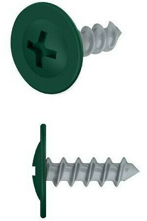 Саморез 4.2х19 мм с прессшайбой, цинк, острый, RAL 6005 50 шт в зип-локе STARFIX