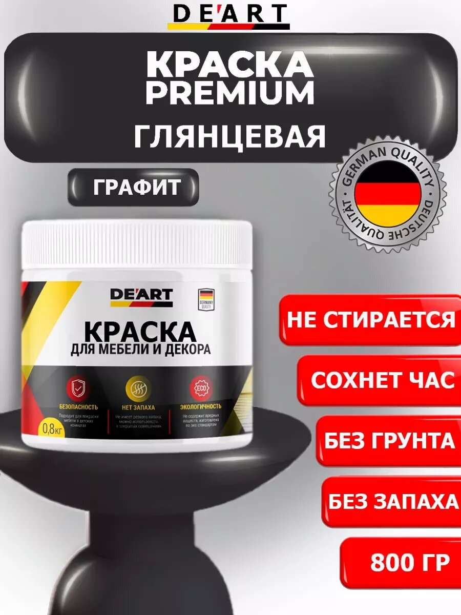 Краска для мебели глянцевая графит