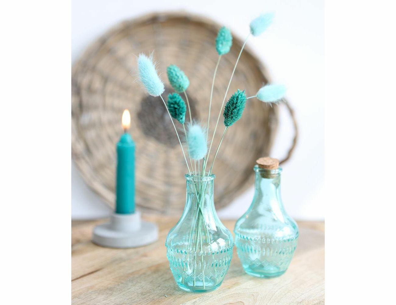 Стеклянная ваза индж, стекло, голубая, 10 см, 4 SEASONS 29793