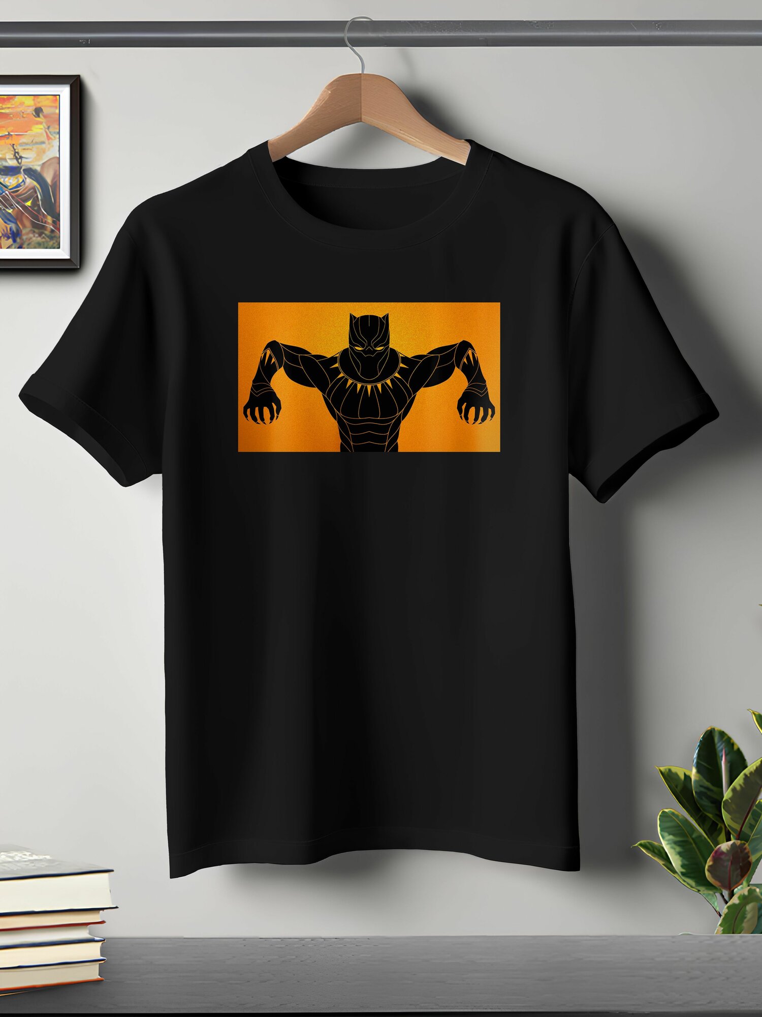 Футболка ONEQ унисекс 44-46 (S) размер с принтом Черная Пантера, черная