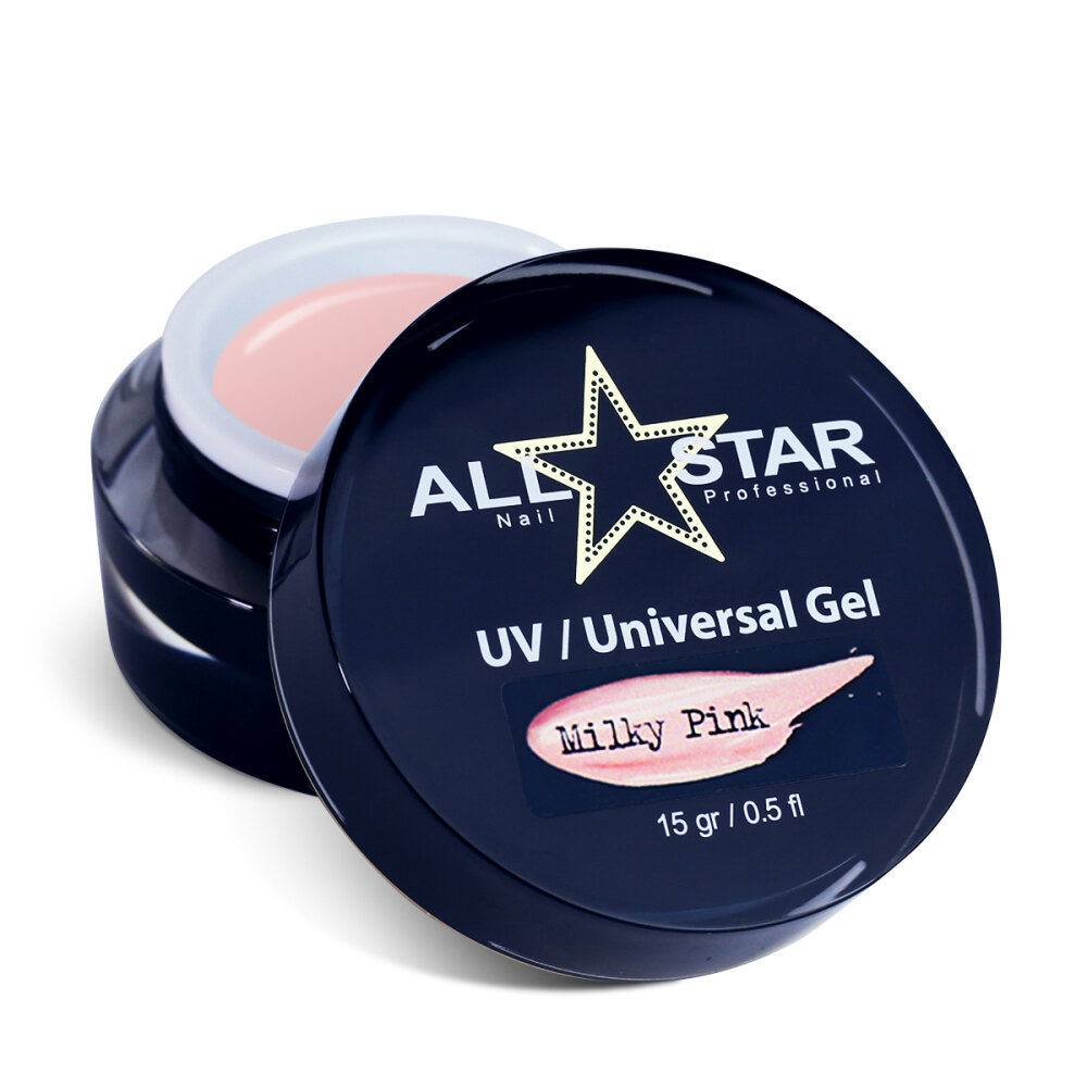 Гель UV-Universal Gel All Star Молочно-розовый Milky Pink 15 г