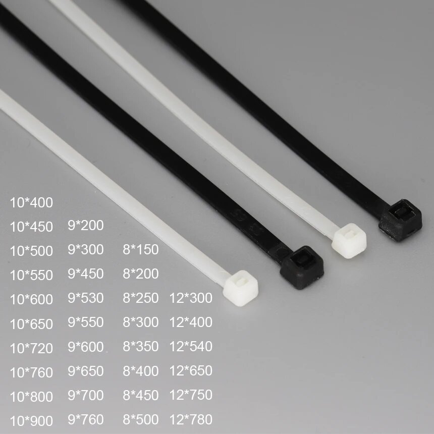 Кабельные стяжки нейлоновые черные белые 450mm Length, 10mm(10) Width Black