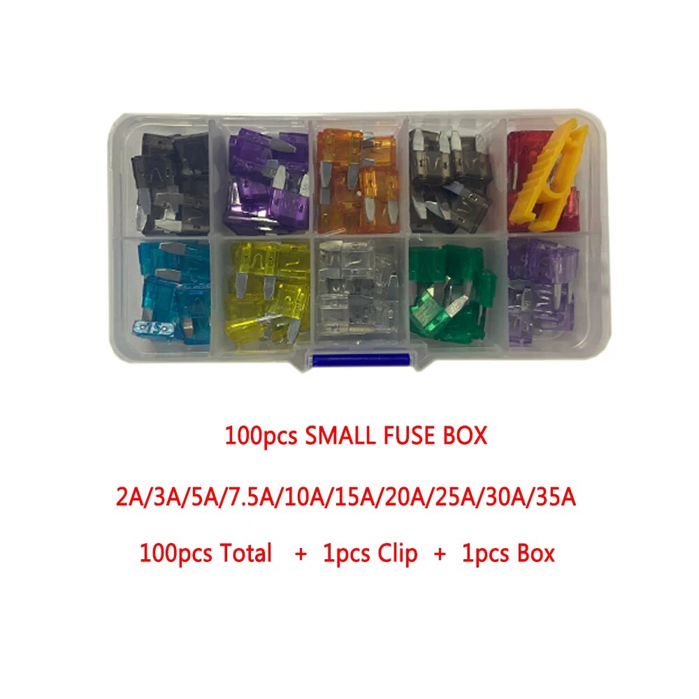 Комбинированный автомобильный предохранитель, 50/100 шт, набор автомобильных 100pcs small fuse