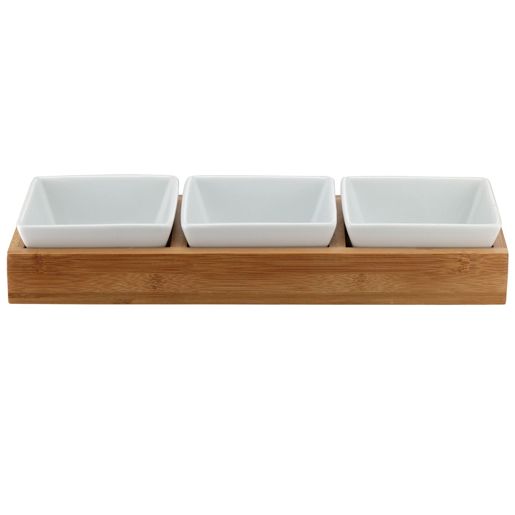 Набор для сервировки закусок Weis Servierset mit 3 eingelassenen Schalen 19083