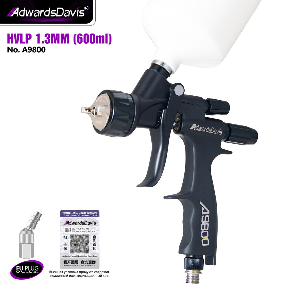 9800 HVLP 1,3 мм пневматический краскораспылитель для автомобильного покрытия, грунтовки, лака, распыления краски на водной основе