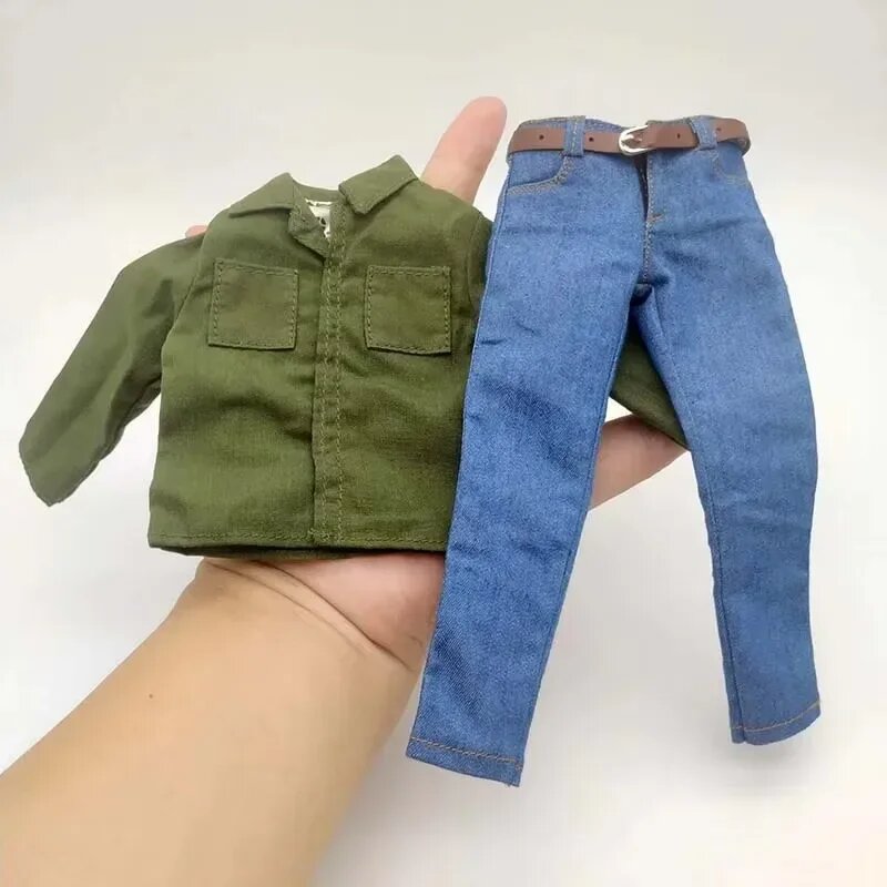 Tbleague 1/6 армейская зелёная рубашка + джинсы для 12-дюймовой фигурки Jeans With Shirt Y