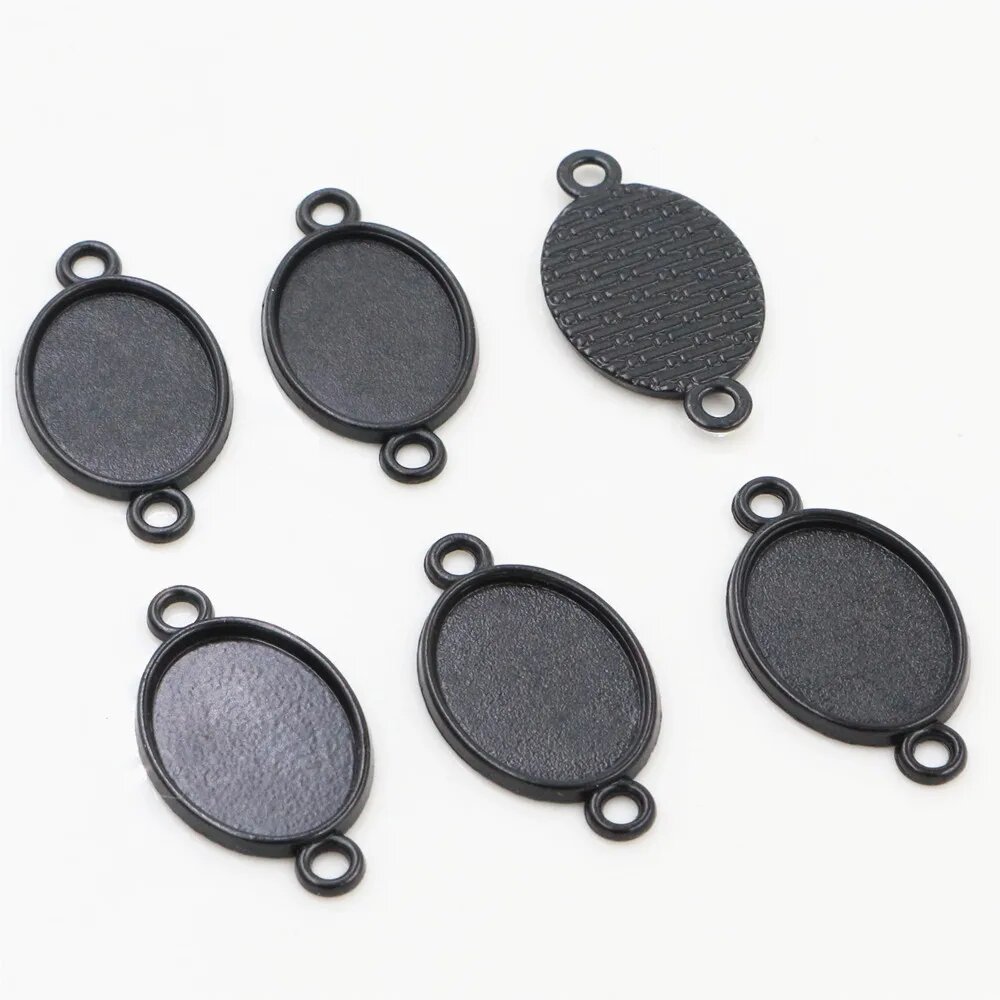 Кабошон основы для подвески Wadsfred 10 шт. Черный, D2-58