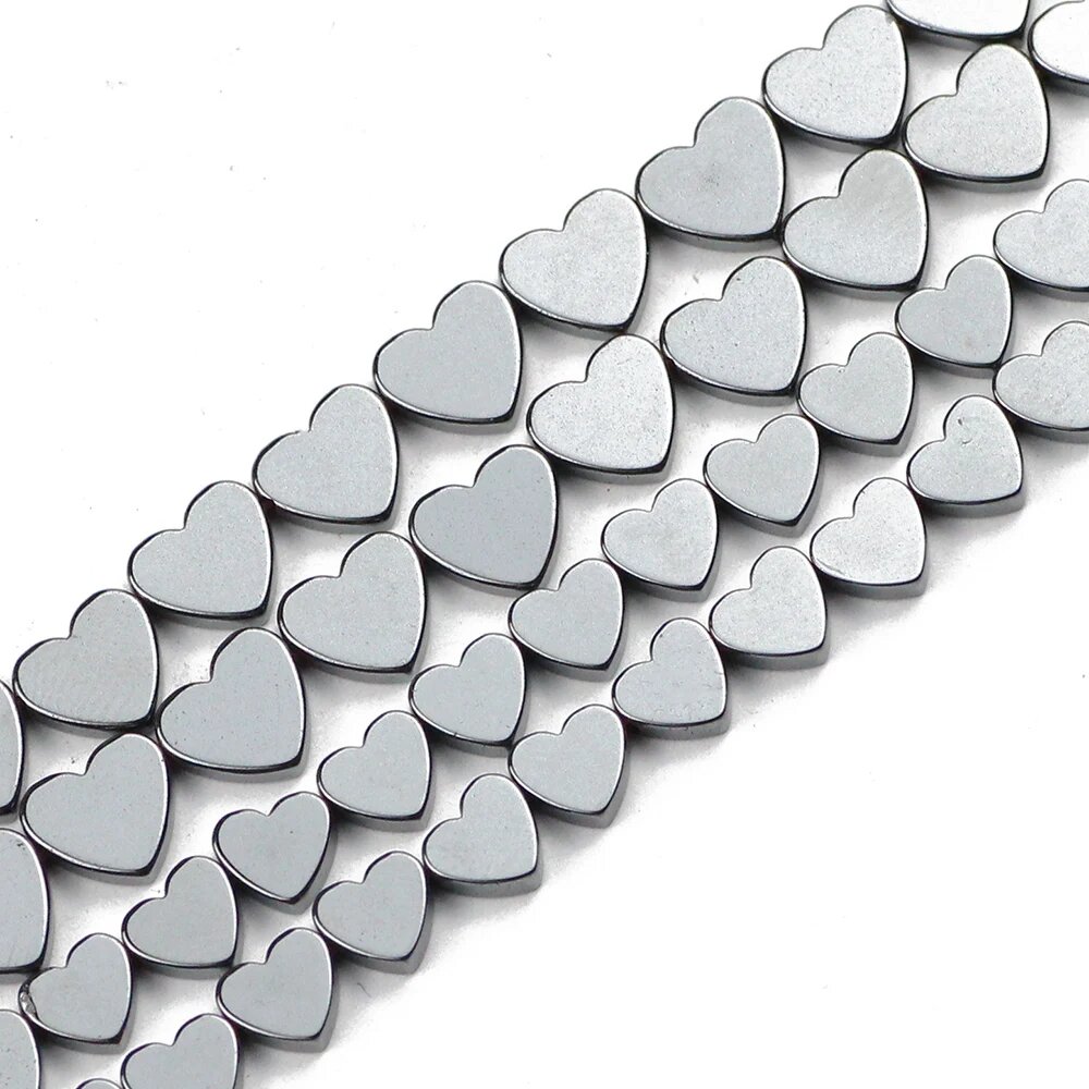 Золотые бусины сердце гематит 6x5 мм HGKLBB 8x7mm 50pcs, Black