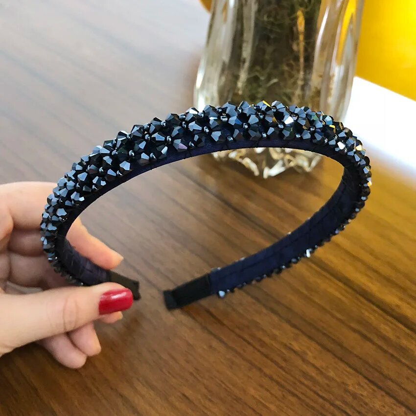 Блестящие обручи для волос Haimeikang Темно-синий, G