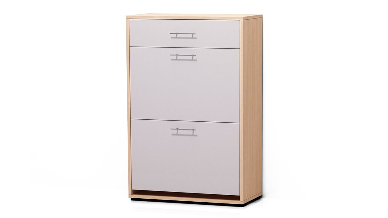 Обувница Ксантия 4 Белый 101/ Бук Бавария 0381 NEW 63x30x97 см, белый, бук бавария Дом мебели для вас