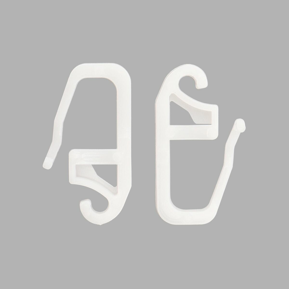 PPA641 Крючок шторный h-27мм пластик, белый, 100 шт/упак