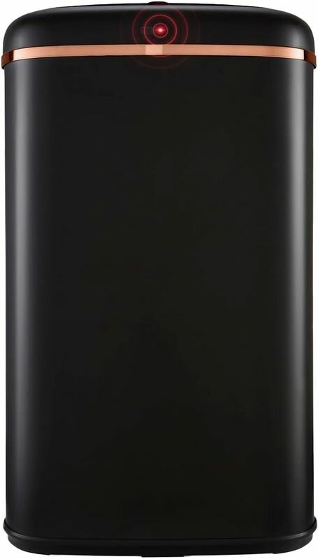 Мусорный контейнер Tower Cavaletto Square Sensor Bin 58 л, черный и розово-золотой