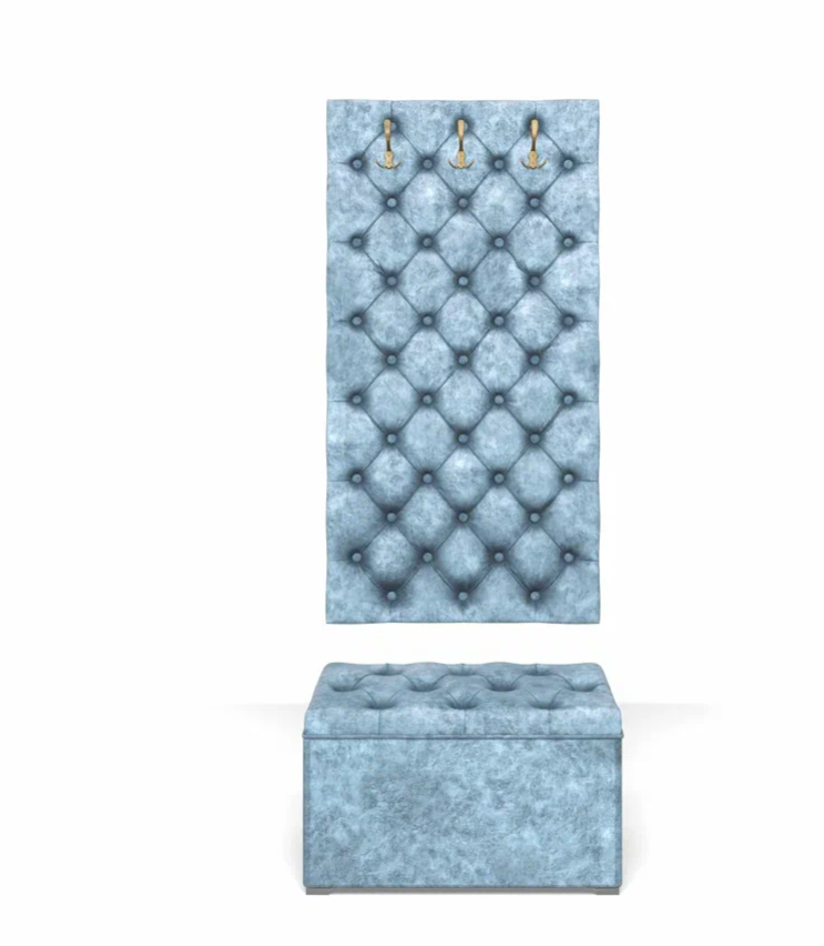 Прихожая Betel Мишель Панель вешалка Мишель 750+Пуф Мишель 750 В. Лагуна