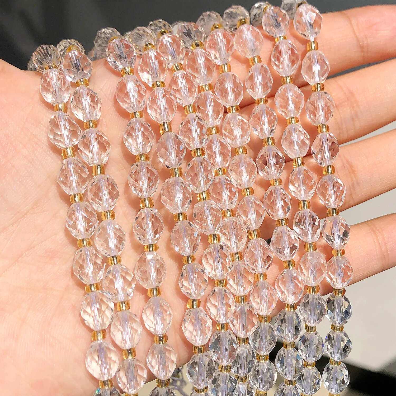 Натуральные бусины цитрин апатит лазурит кварц xilitata 38cm about 36pcs, White crystal