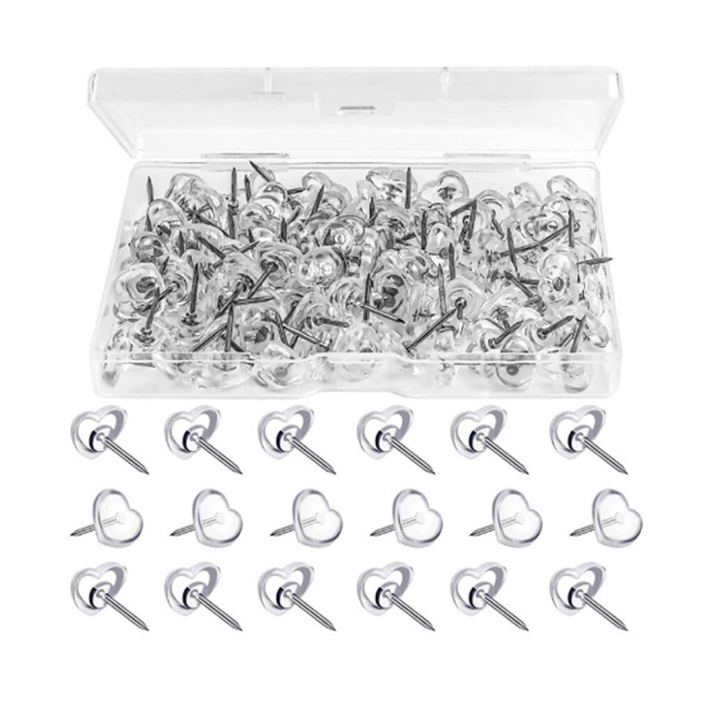 100шт Булавки в форме сердца Красочные Булавки для Школьного Офиса Доска Объявлений Пробковая Доска Красочные Булавки Карта Булавки