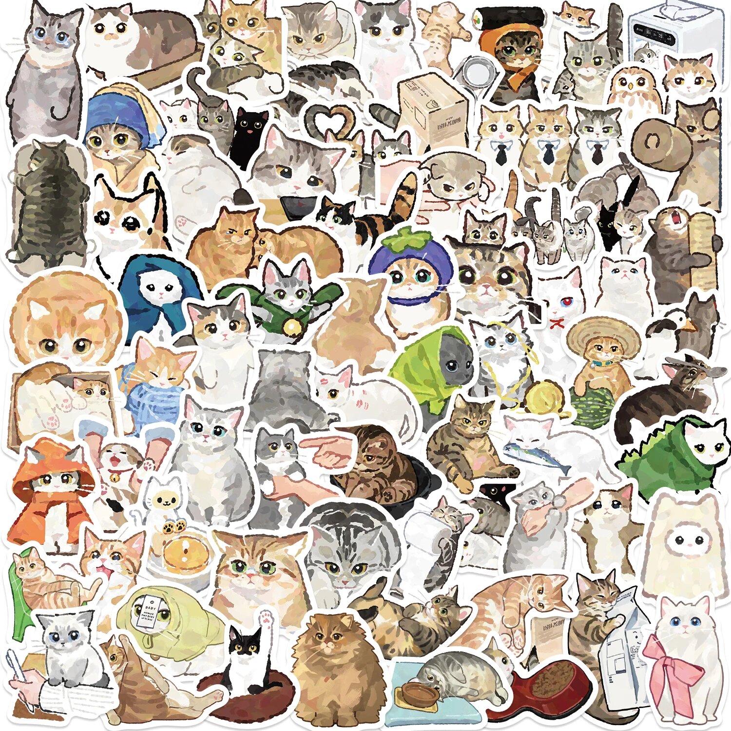 Набор наклеек с кошками