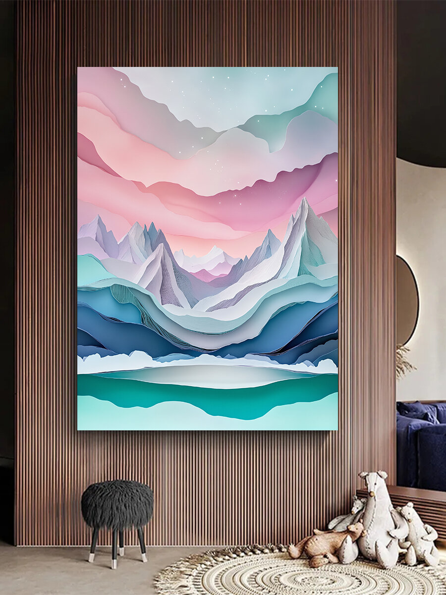 Пейзаж / природа, картина 3д / объемная, постер на холсте, 20х30 см, киригами